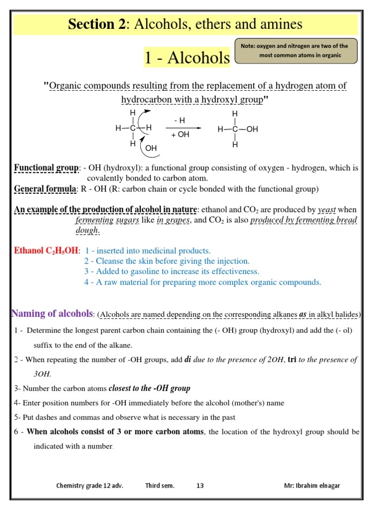 Hydrocarbons Derivatives - Alcohols 13-18 | Download Free PDF | Functional Group | Alcohol