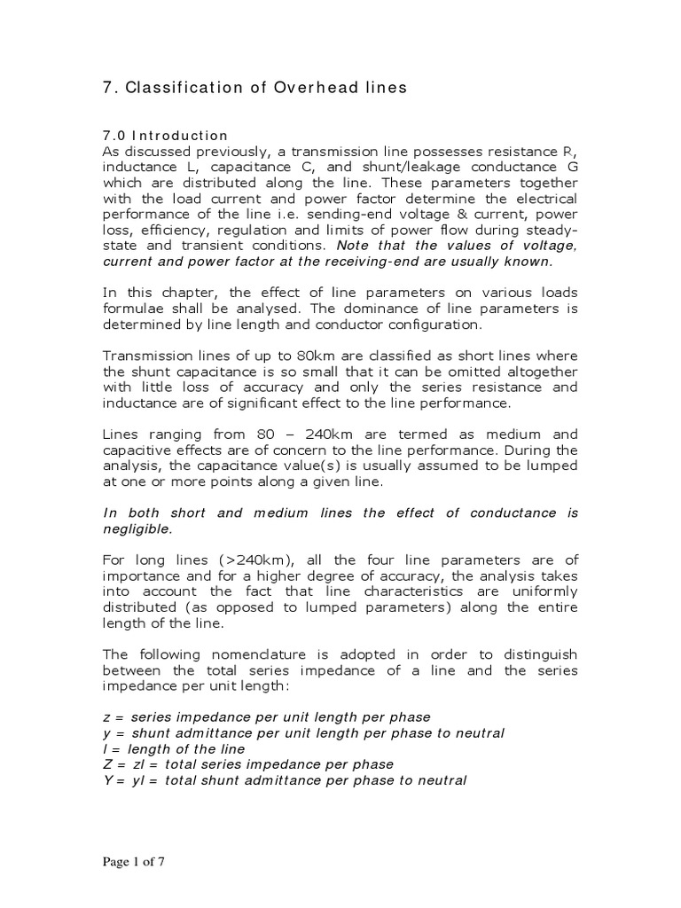 Classification of Overhead Power Lines | PDF | Electric Power ...
