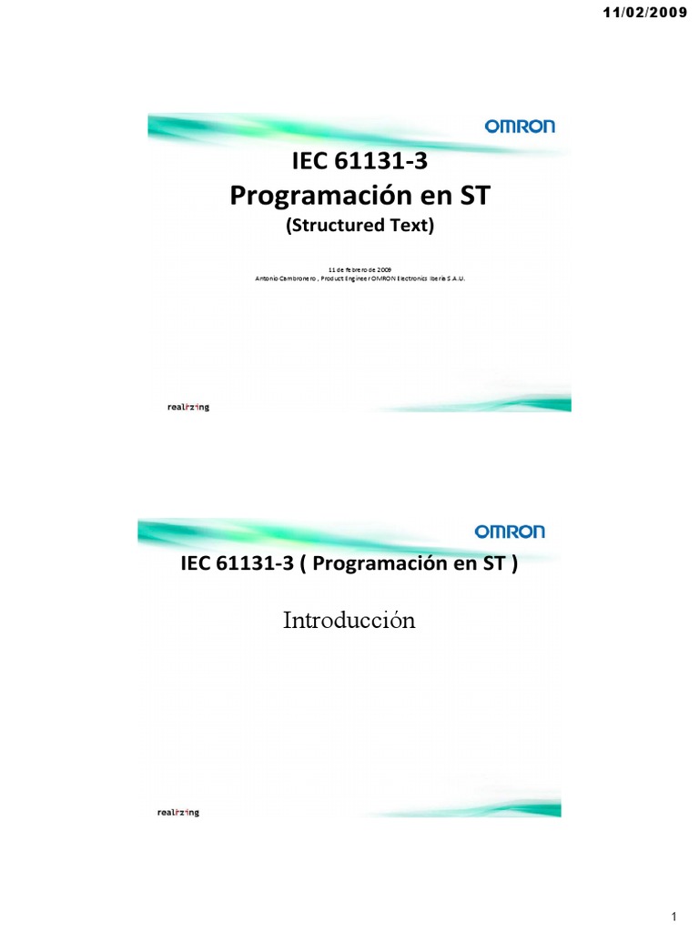 IyCnet Omron Programacion ST | PDF | Cadena (informática) | Tipo de datos