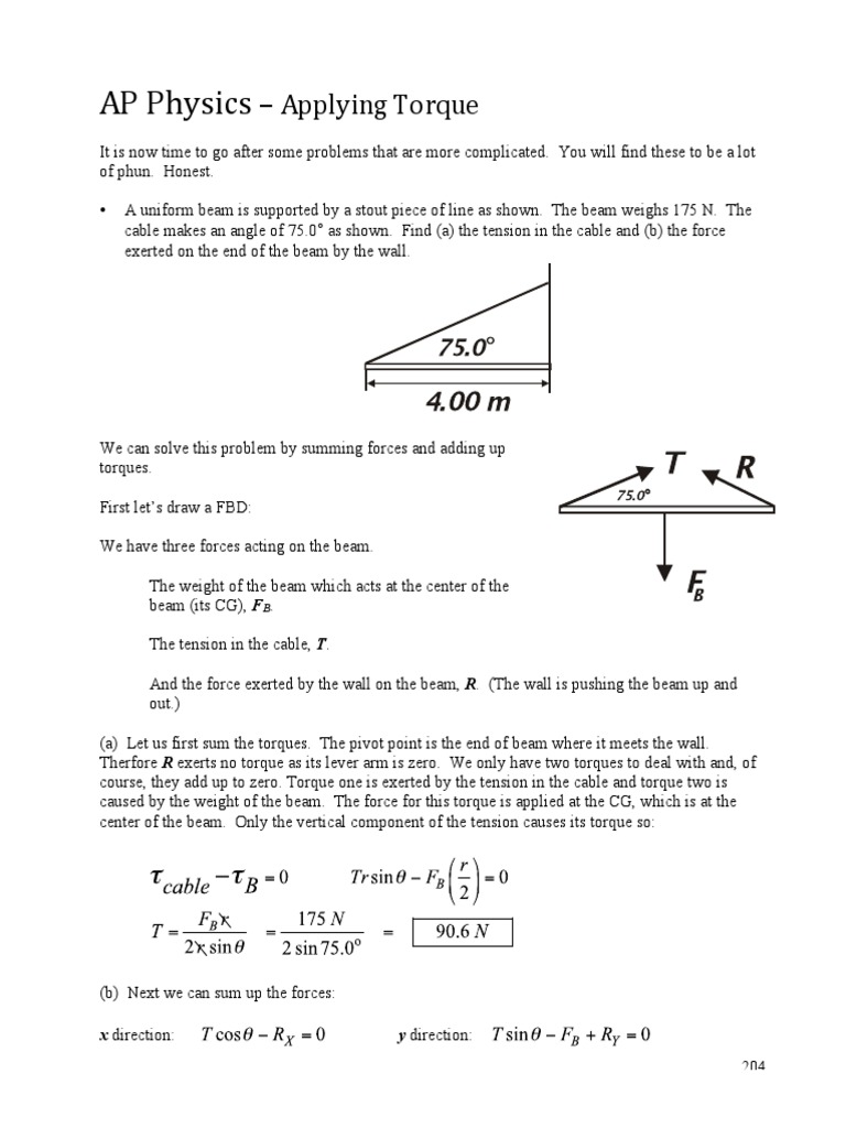 AP Physics: Applying Torque | PDF | Torque | Force