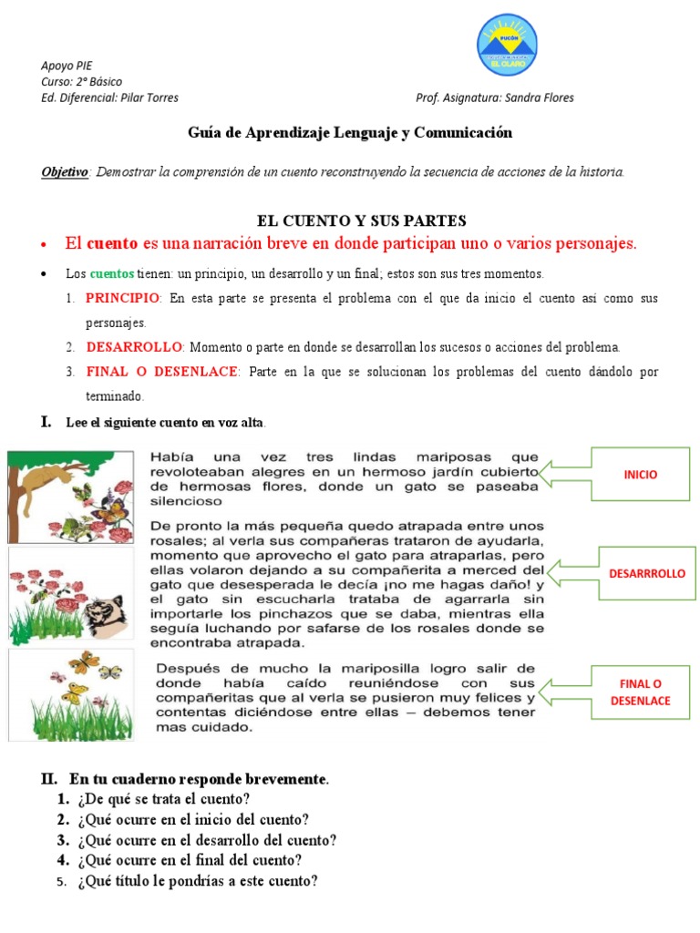 Partes del Cuento para 2° Básico | PDF | Ficción general