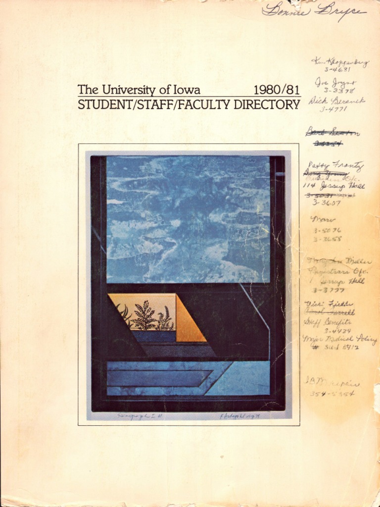 University of Iowa Student, Faculty, and Staff Directory 1980-1981 ...