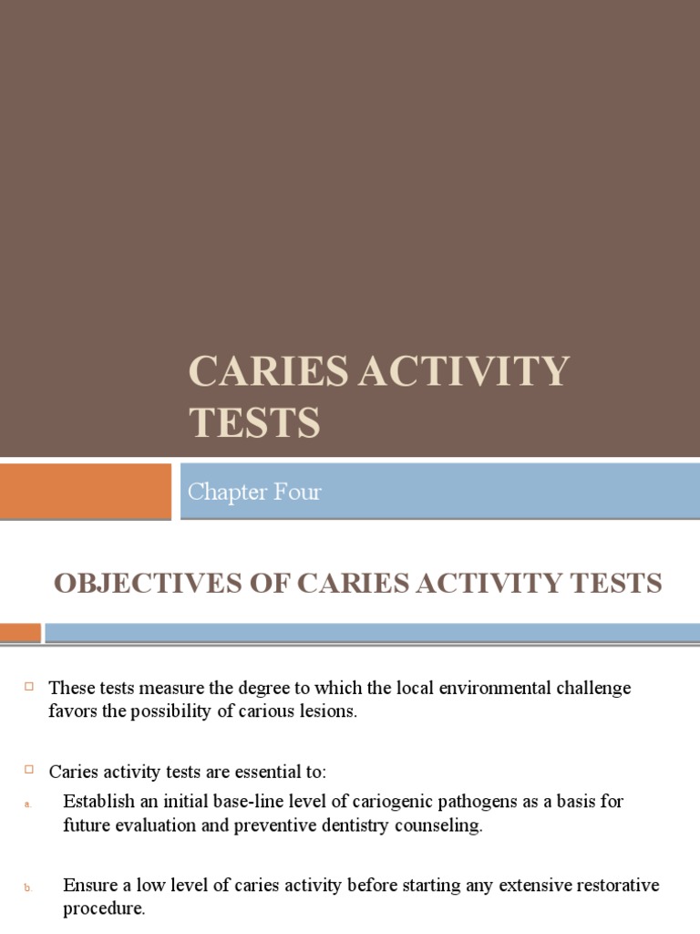 Caries Activity Tests: Chapter Four | PDF | Dentistry | Medical Specialties