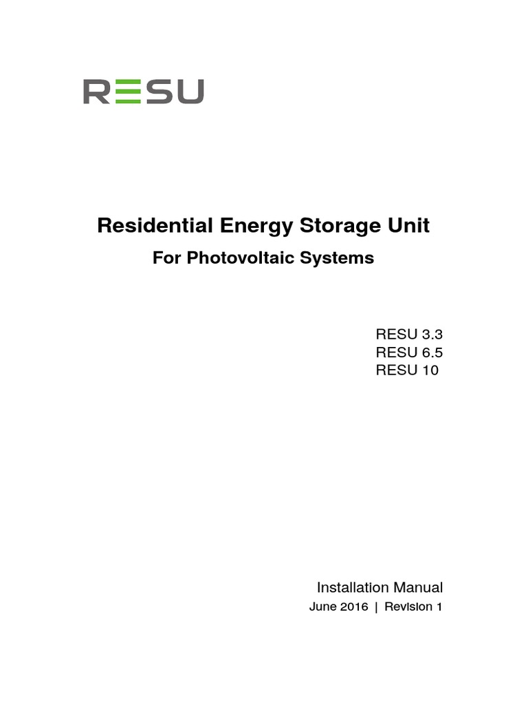 LG Chem RESU V2 48V Manual PDF | PDF | Fires | Manufactured Goods