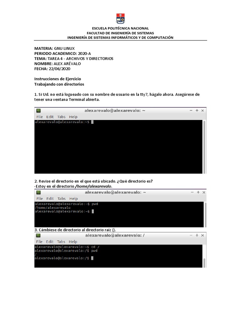 Tarea GNU Linux: Archivos y Directorios | PDF | Directorio (Computación) | Archivo de computadora