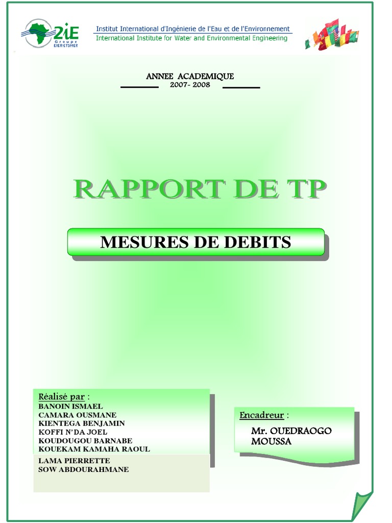 Rapport de TP Mesures de Débit | PDF | Mécanique | Mécanique des milieux continus