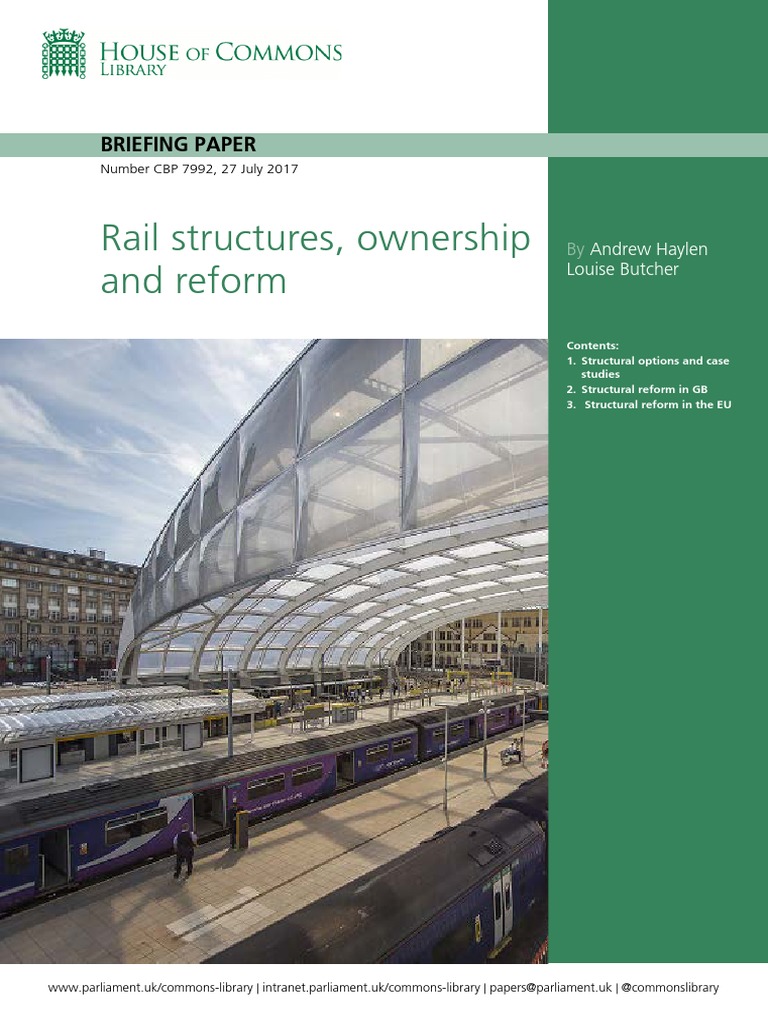 Rail Structures, Ownership and reform-UK | PDF | Rail Transport | Transport