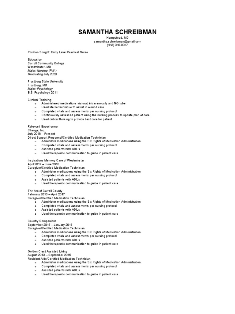Sam Resume 2020 | PDF | Nursing | Clinical Medicine