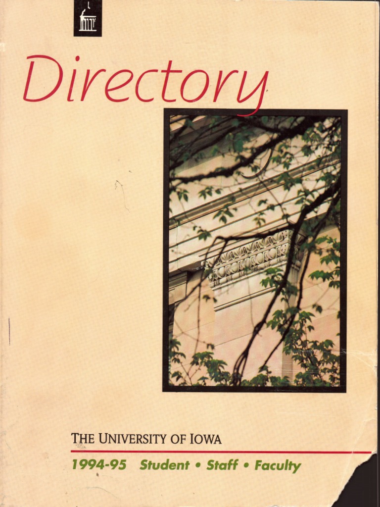 University of Iowa Student, Faculty, and Staff Directory 1994-1995 ...