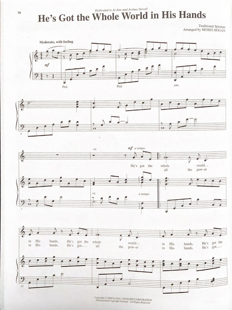 He's Got The Whole World in His Hands Hogan | PDF