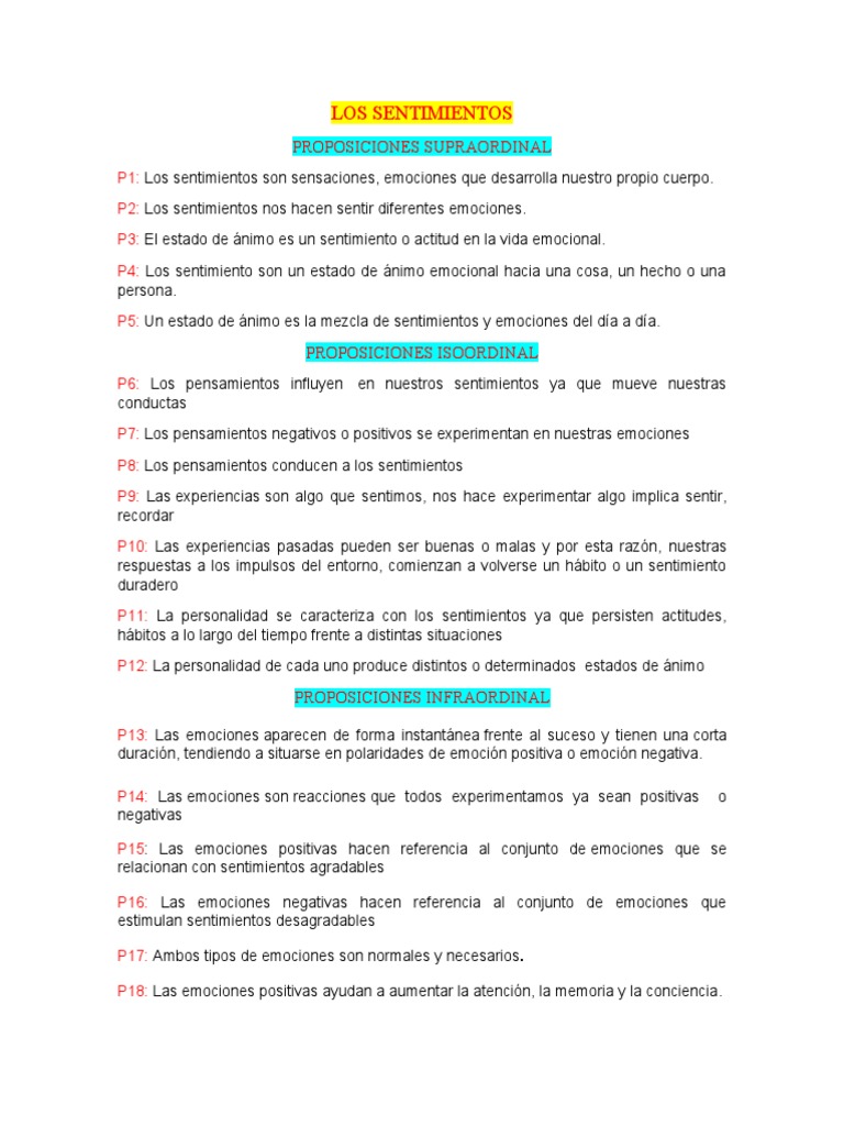 Los Sentimientos 1 | PDF | Sensación | Estado de ánimo (psicología)