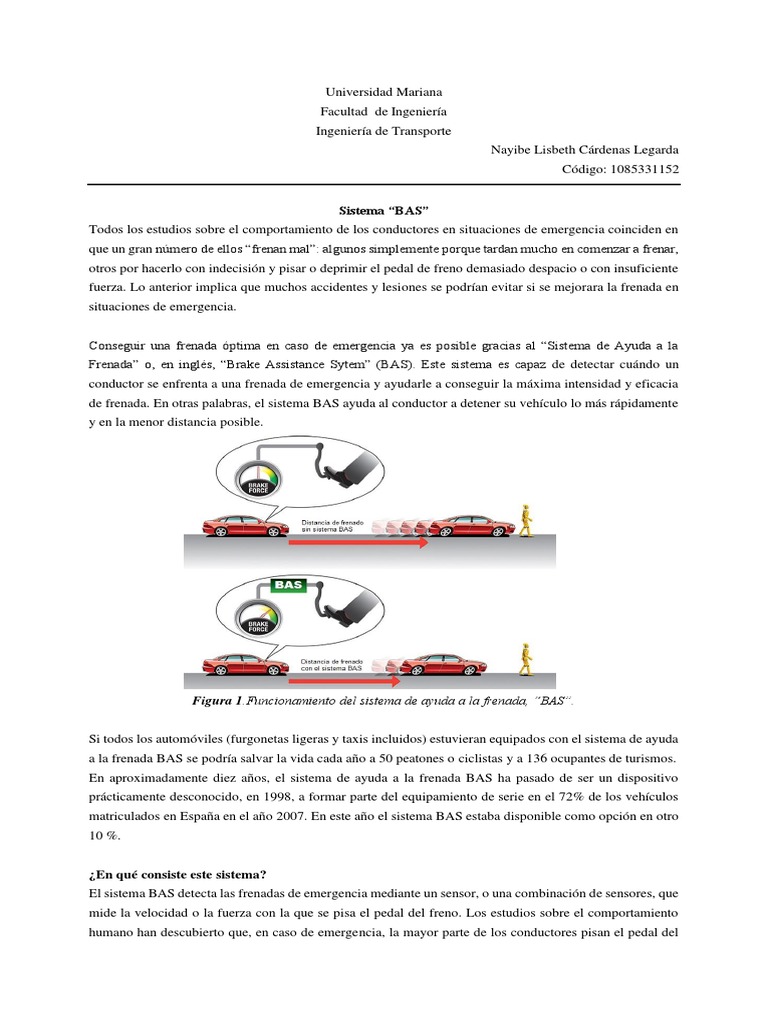 Sistema BAS | PDF | Sistema de freno antibloqueo | Vehículos