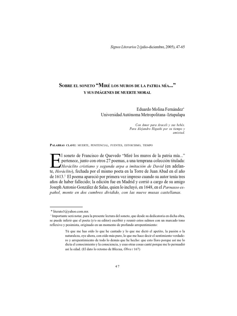 Sobre El Soneto Mire Los Muros de La Pat | PDF | Salmos | Séneca El Joven
