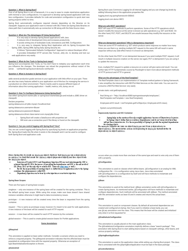 Spring Boot | PDF | Representational State Transfer | Hypertext Transfer Protocol