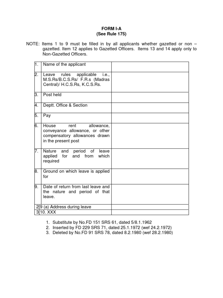 7 Leave Format | PDF | Government | Social Institutions