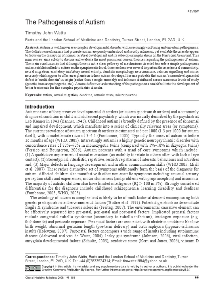 Patogenesis Del Autismo | PDF | Autism | Dendrite