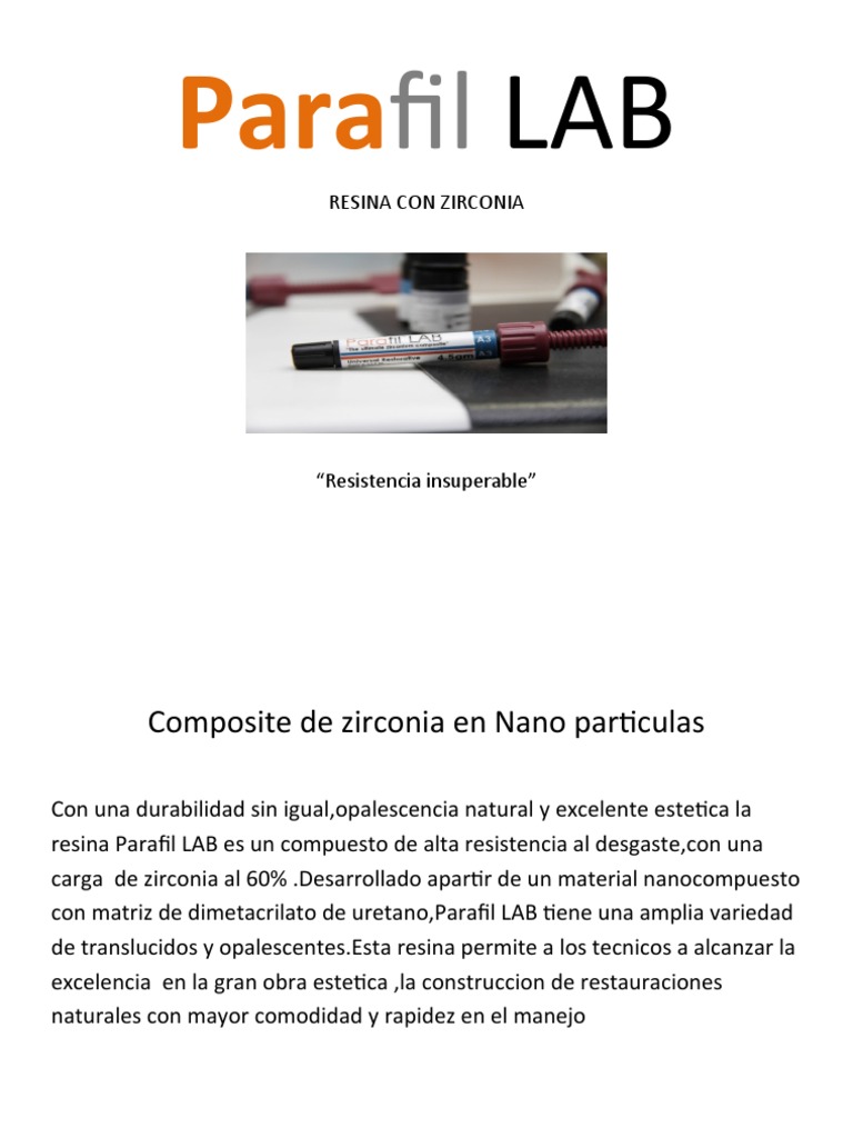 Parafil LAB Presentacion | PDF | Compuesto Dental | Dentadura postiza