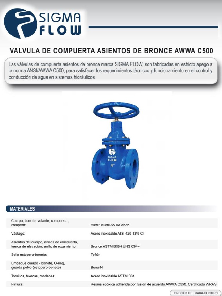9 Valvula Compuerta AWWA C500 | PDF