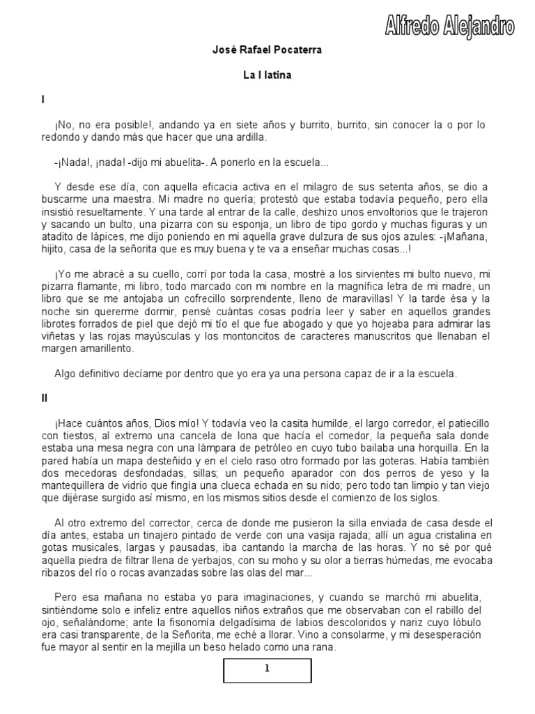 José Rafael Pocaterra La I Latina I | PDF | Naturaleza