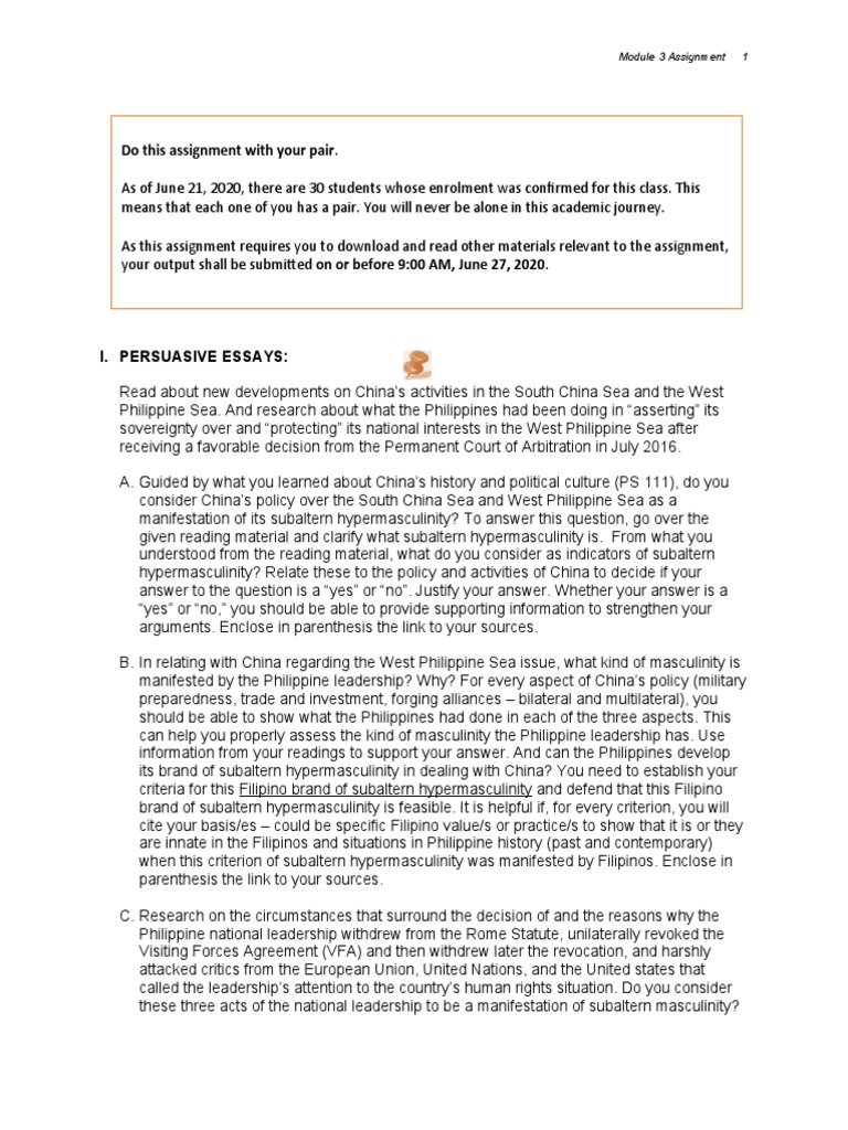 Module 3 Assignment 2 | PDF | Masculinity | Leadership