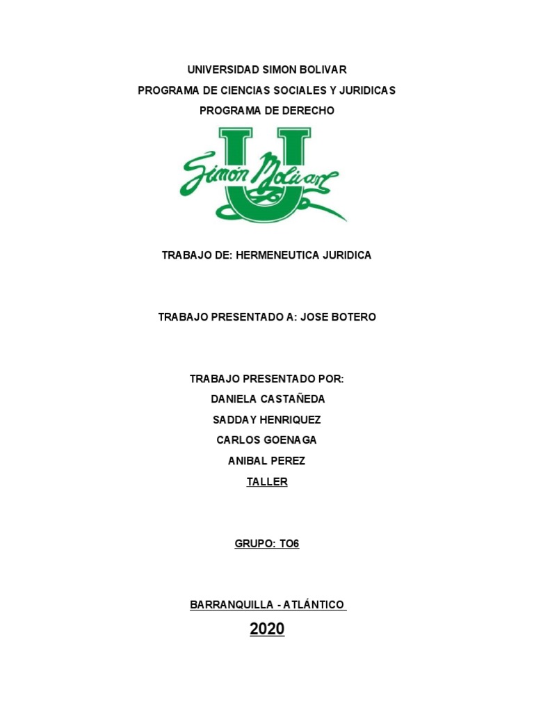 Taller de Hermeneutica Juridica Grupo #4 | PDF | Constitución | Juez