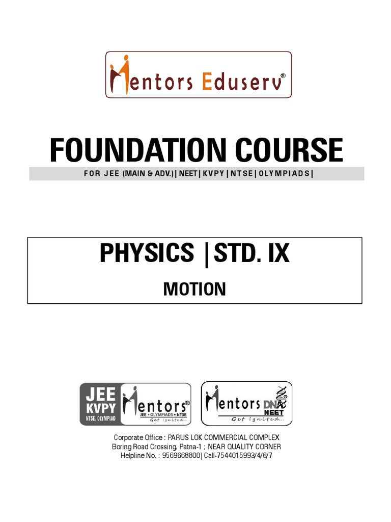 Motion Concepts for Class 9 Physics | PDF | Velocity | Speed