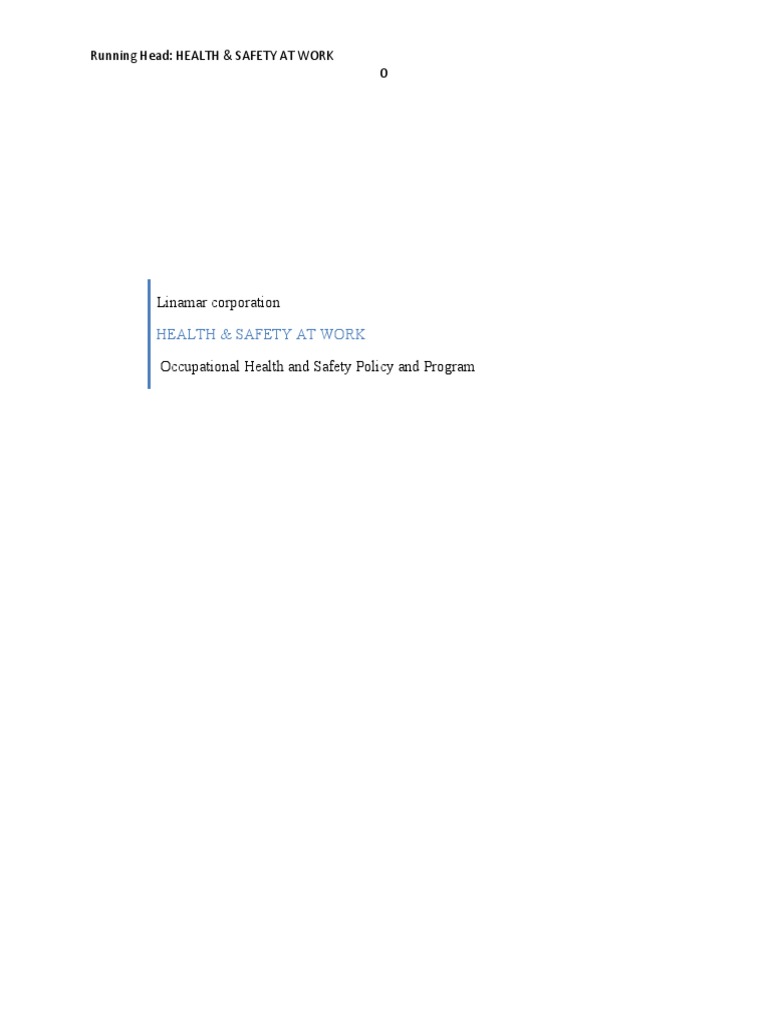 Linamar Corporation: Health & Safety at Work | PDF | Occupational ...
