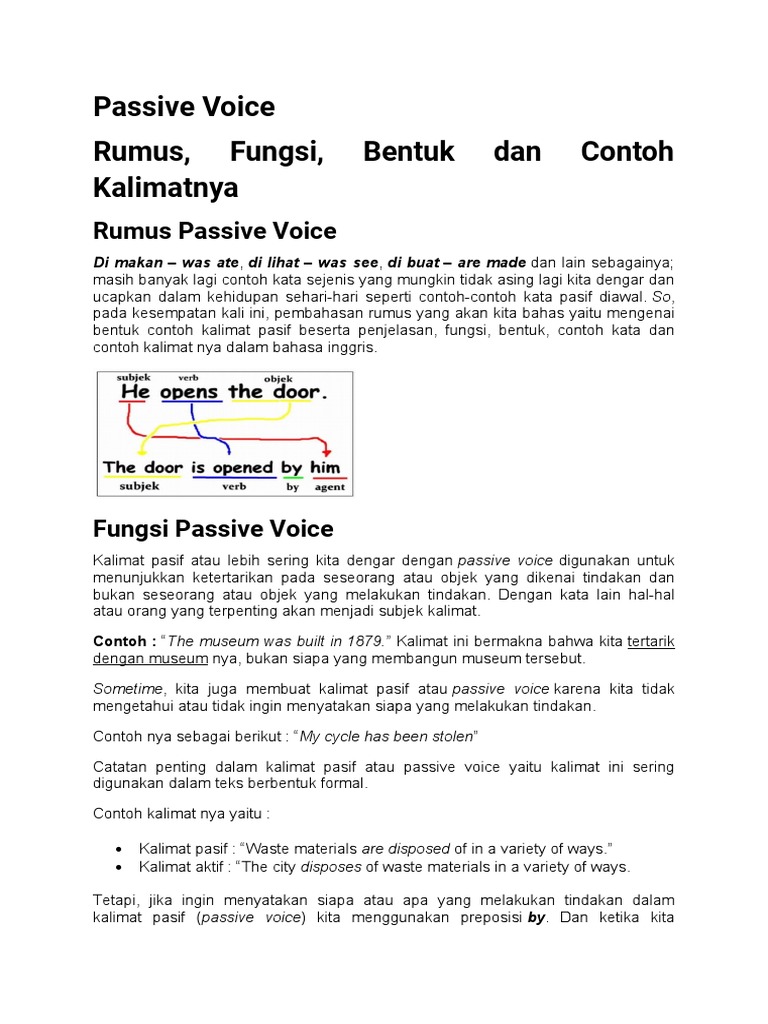 PASSIVE VOICE: FORMS, FUNCTIONS, AND EXAMPLES | PDF