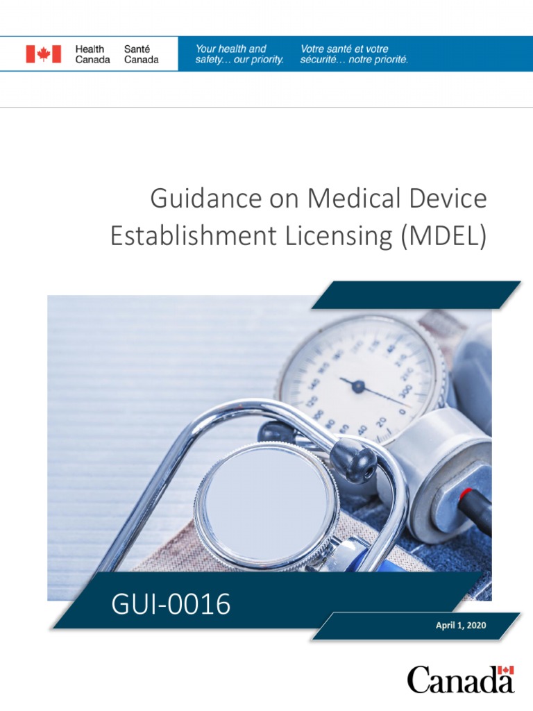 Guidance On Medical Device Establishment Licensing MDEL | PDF | Medical ...