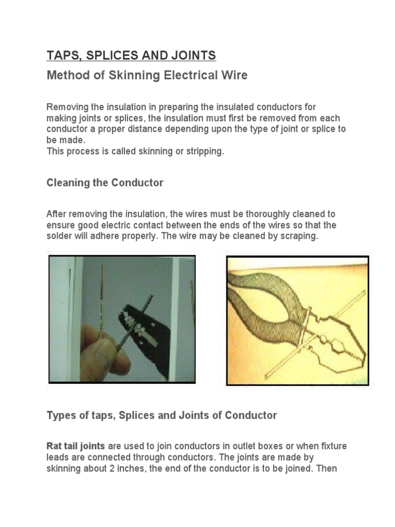 Taps Splices and Joints | PDF | Wire | Electrical Wiring