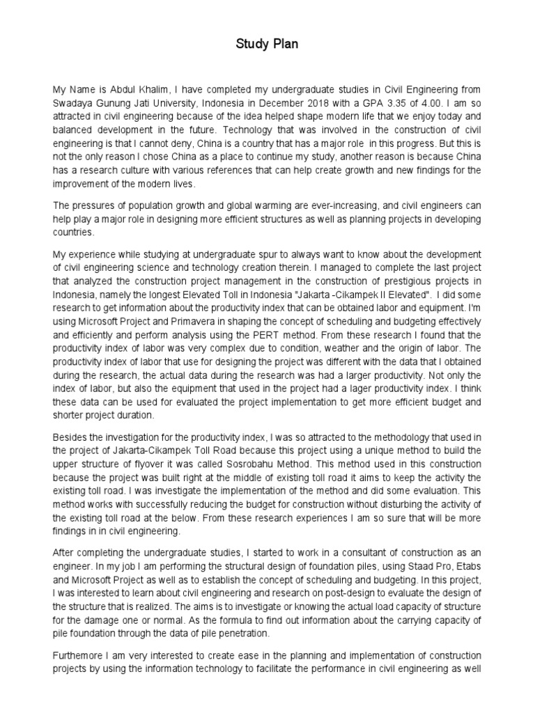 Study Plan | PDF | Engineering | Learning