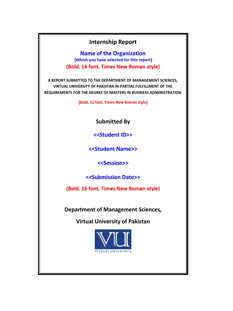 Internship Report Format | PDF | Business