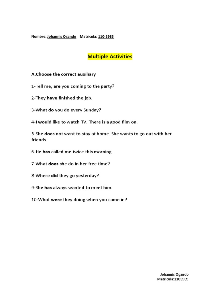 Multiple Activities English | PDF | Semiotics | Morphology