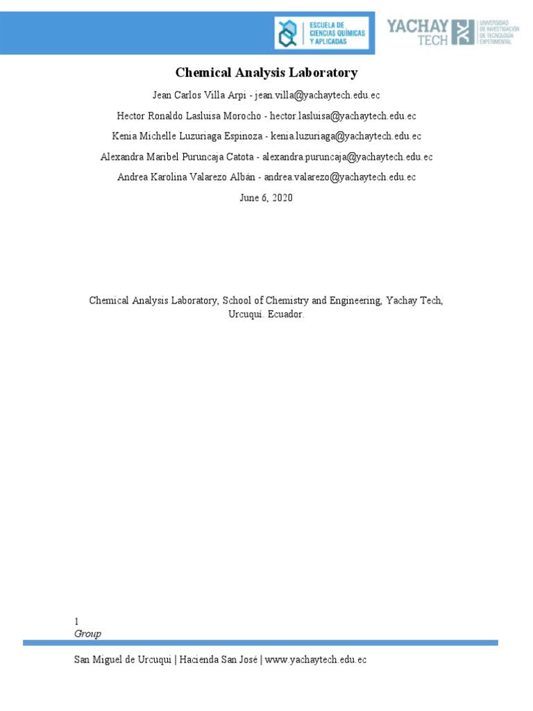 Volhard Method - Determination of Chlorides in Yogurt | PDF | Titration ...