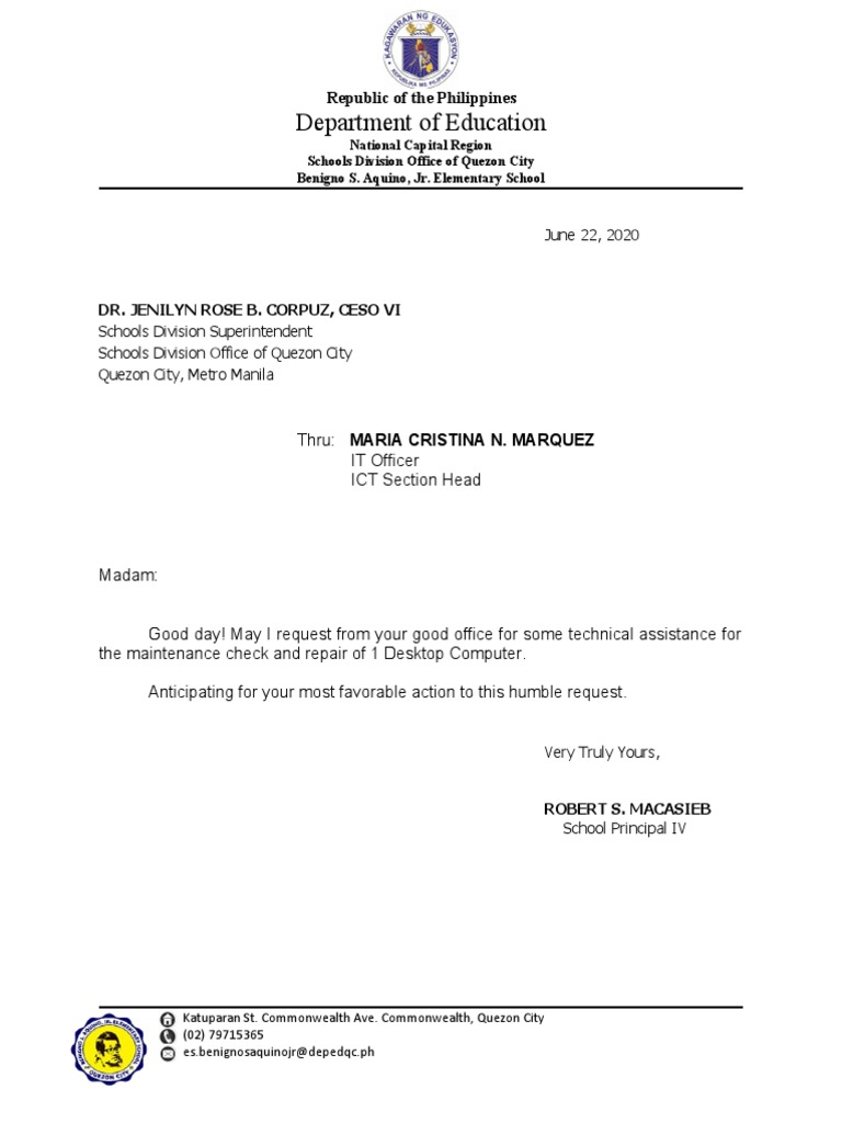 Request Letter Ict | PDF