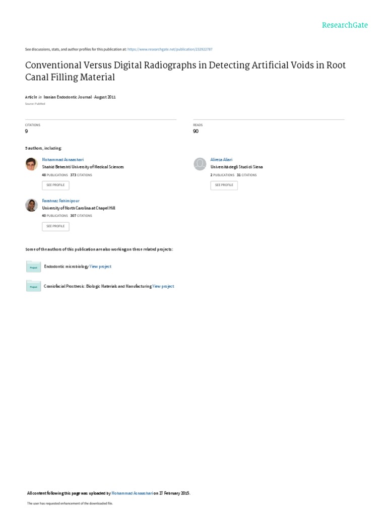 Conventional Versus Digital Radiographs in Detecti | PDF | Radiography ...