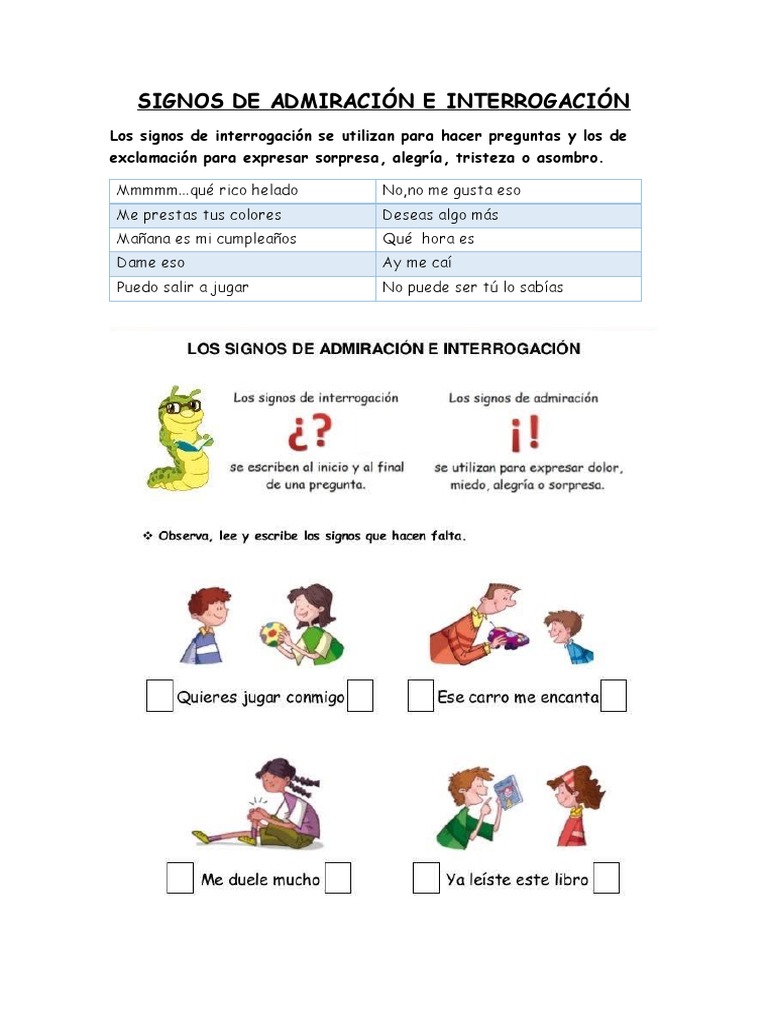 Signos de Admiración e Interrogación | PDF