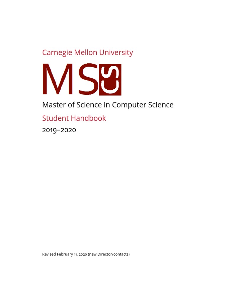 Mscs Handbook 2019 2020 v2 | PDF | Thesis | Academic Degree