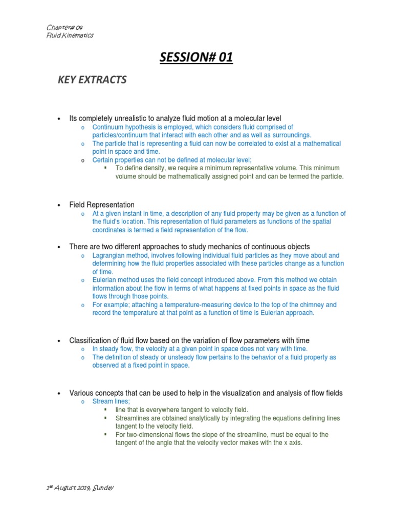 Basics Of Fluid Kinematics Pdf Continuum Mechanics Fluid Dynamics
