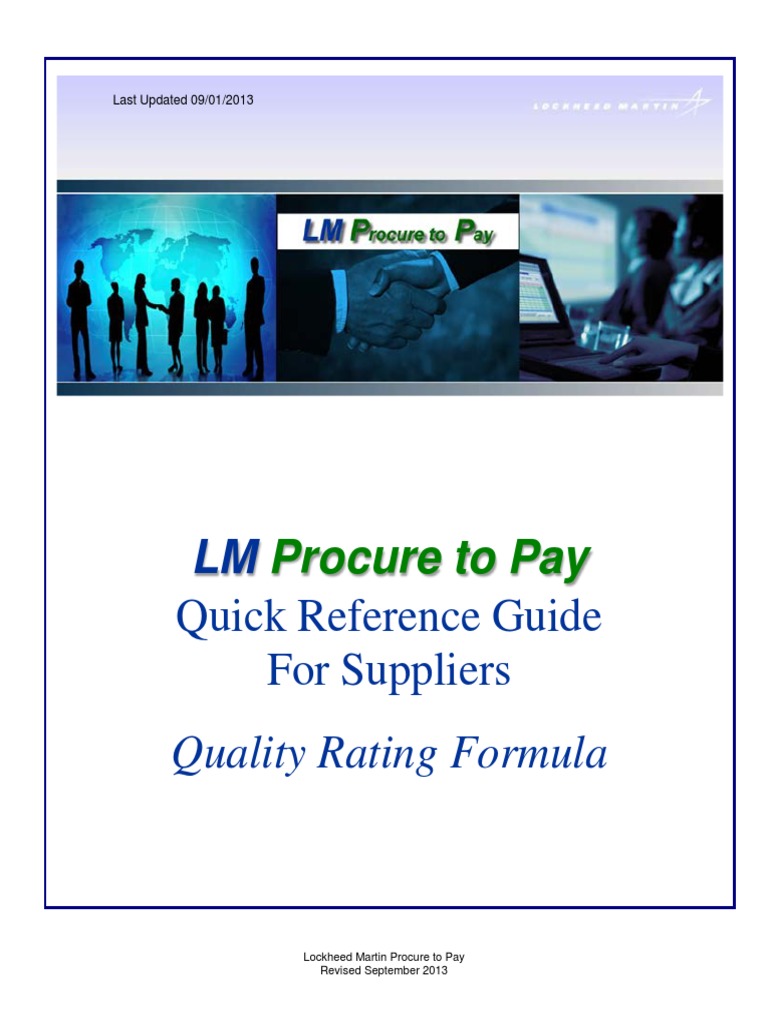 Lockheed Martin Quality Rating Guide | PDF | Formula | Supply Chain
