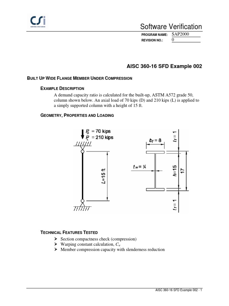 AISC 360-16 Example 002 | PDF | Buckling | Classical Mechanics