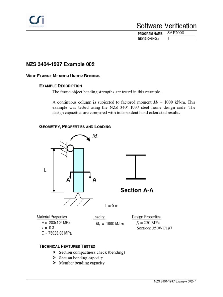 NZS 3404-1997 Example 002 | PDF | Buckling | Structural Engineering