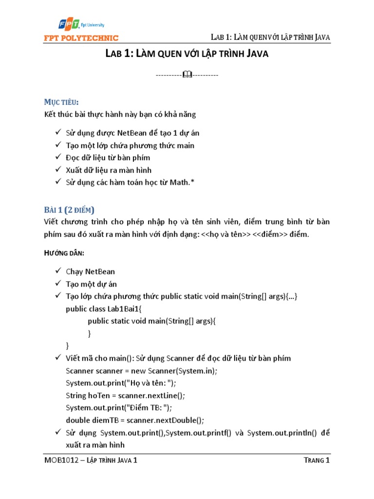 MOB1013 Lab1 PDF | PDF