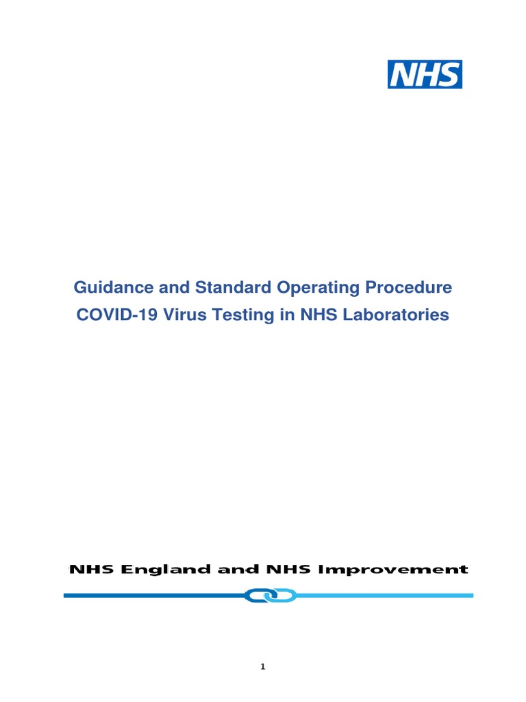 Guidance and SOP COVID 19 Testing NHS Laboratories | PDF | Assay ...