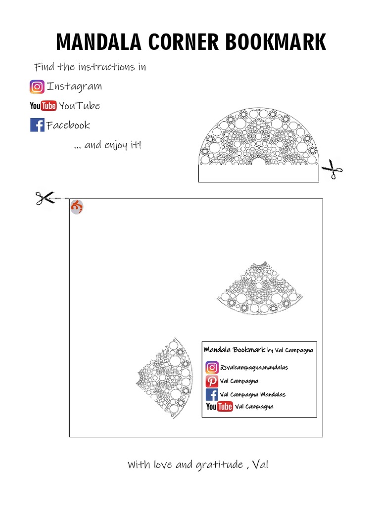 Mandala Corner Bookmark: Find The Instructions in Instagram Youtube ...
