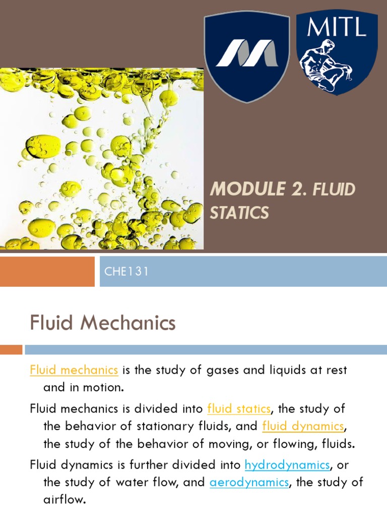 MODULE#2 - Fluid Statics | PDF | Pressure Measurement | Pressure