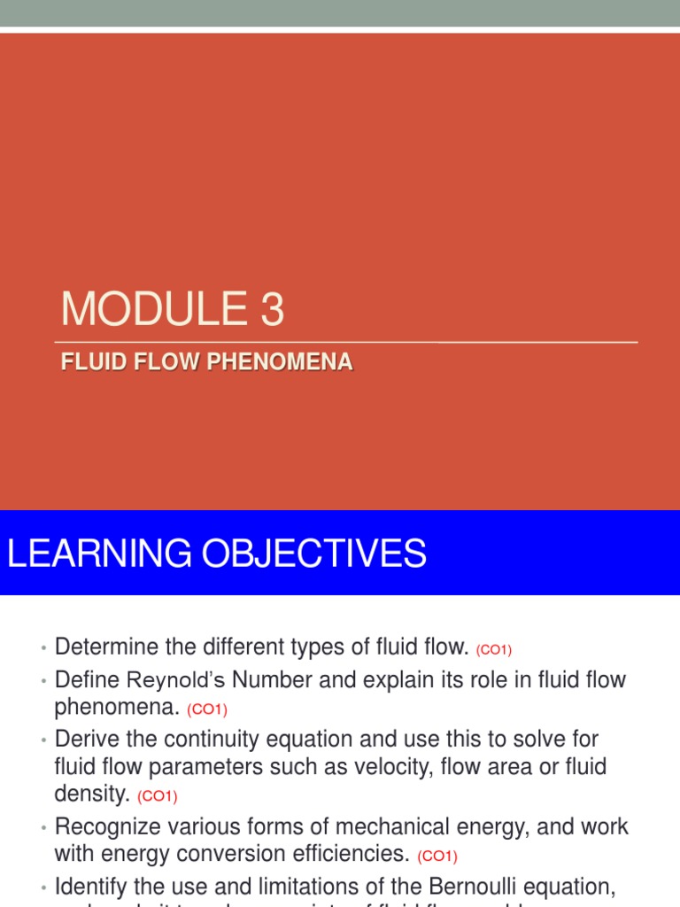 MODULE#4 - Fluid Flow Phenomena - Continuity Equation - Jan2018 | PDF | Fluid Dynamics ...