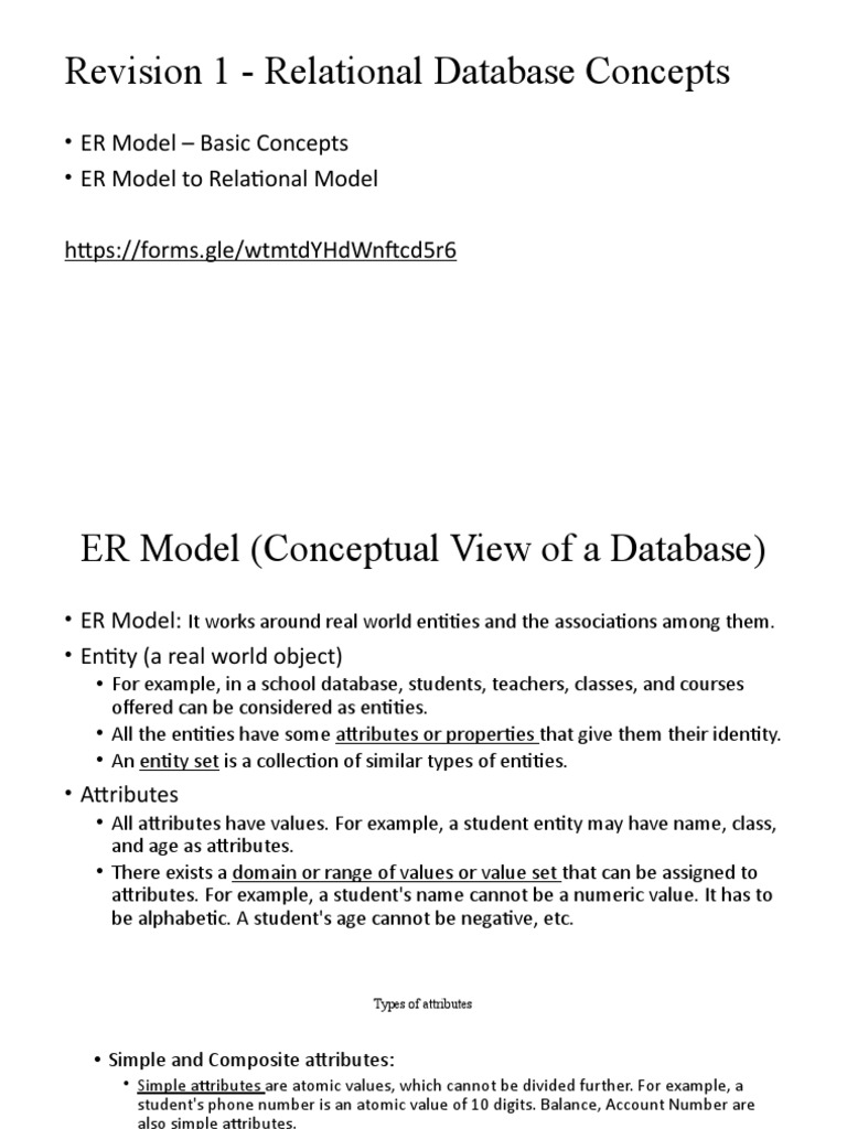 DBMS - Revision 1 - ER Diag | PDF | Relational Database | Data Model