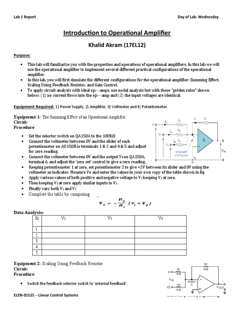 Introduction To Operational Amplifier | PDF | Operational Amplifier ...