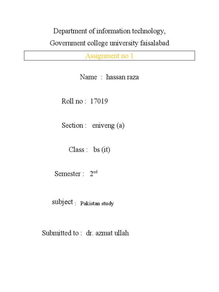 My Assignment 1 Ps | Download Free PDF | All India Muslim League ...